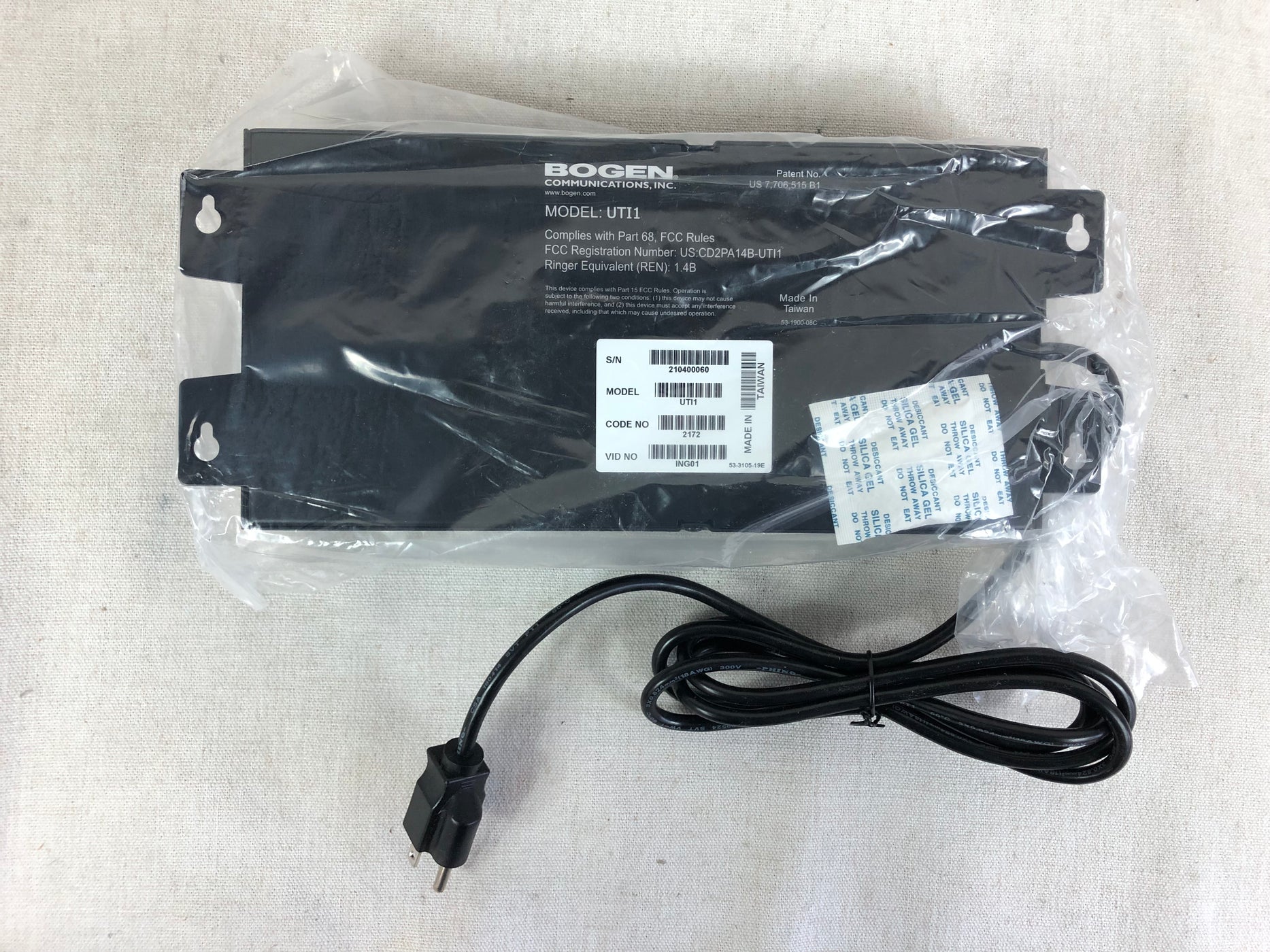 Bogen UTI1 Single Zone Paging Controller Universal Telephone Inferface ...